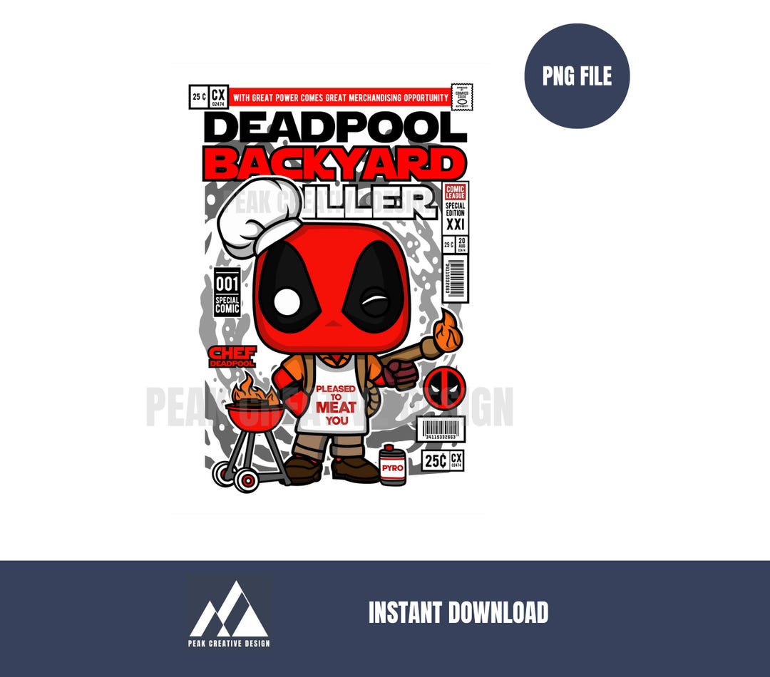 Backyard BBQ Deadpool PNG | Hilarious Superhero Grill Art for T-shirts ...