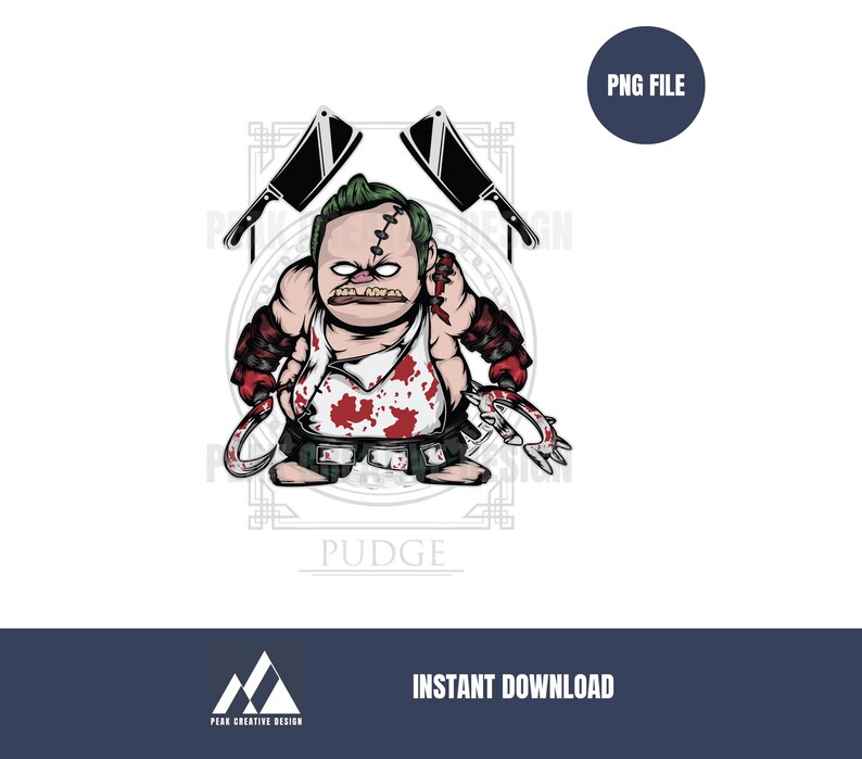 Bloody Butcher PNG Digital Art | Pudge-inspired Gamer Design | Download ...