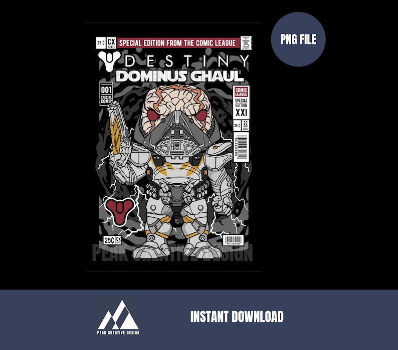Dominus Ghaul PNG Download | Destiny Comic Style Digital Art for Shirts ...