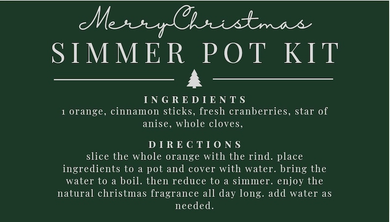 Simmer Pot Recipe Gift Tag - Etsy