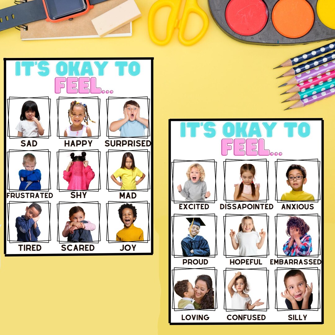 Emotions Chart Posters for Kids - Digital Download - Etsy