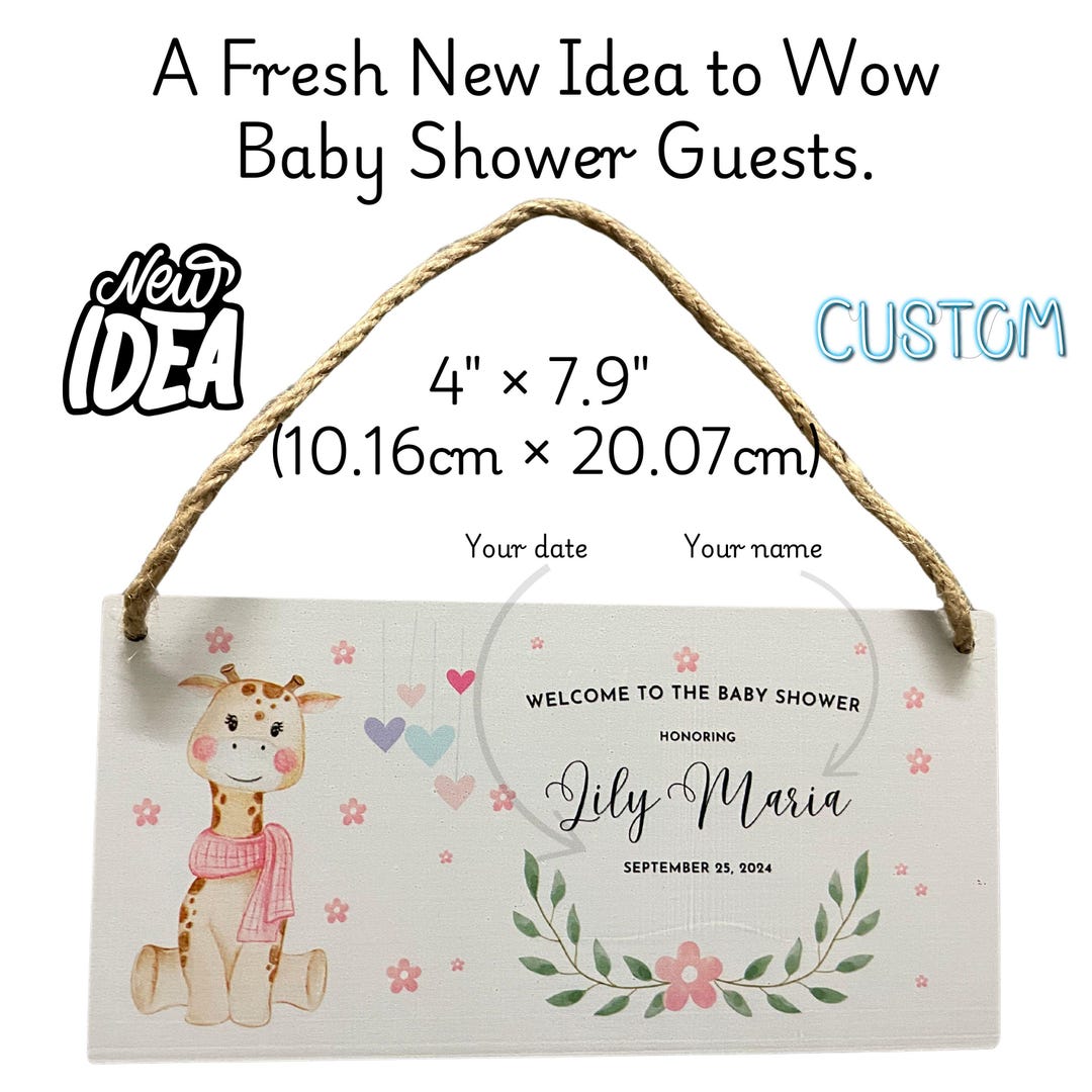 Personalized Cedar Wood Baby Shower Sign: Rustic Decor (4x7.9) - Etsy