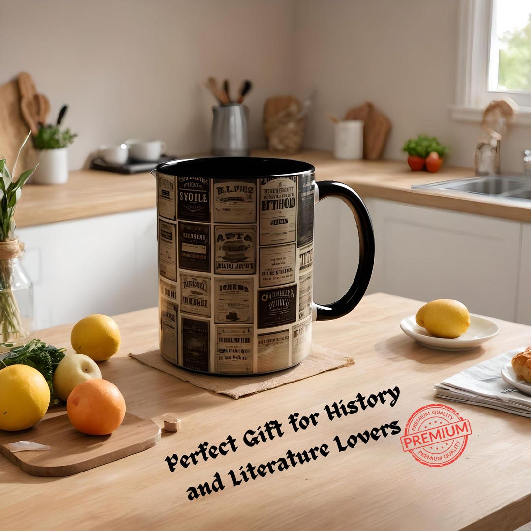 Vintage Newspaper Mug Unique Retro Coffee Mug With Old Newspaper Design ...