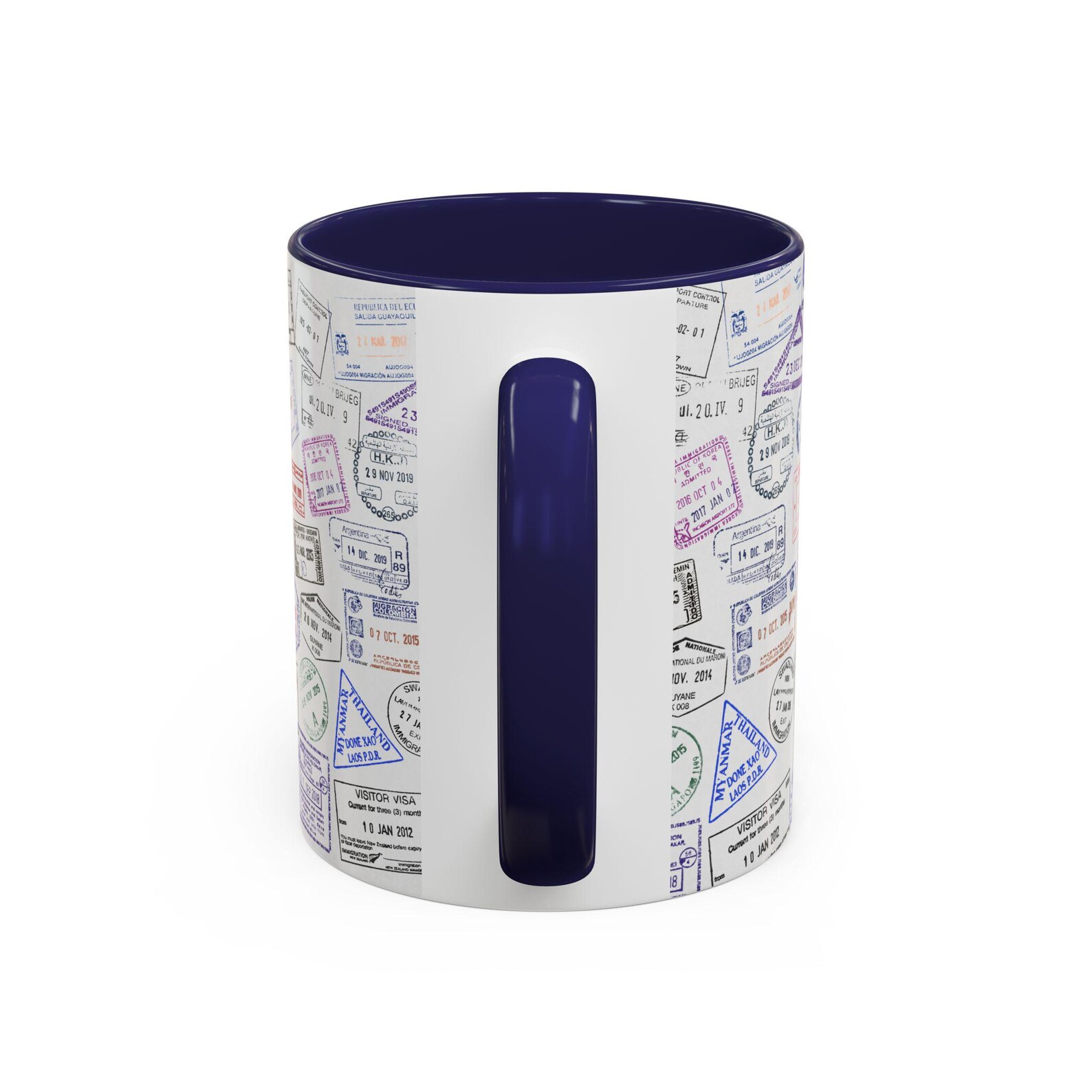 Passport Stamp Coffee Mug: Vintage Travel Theme, Gift for Globetrotters ...