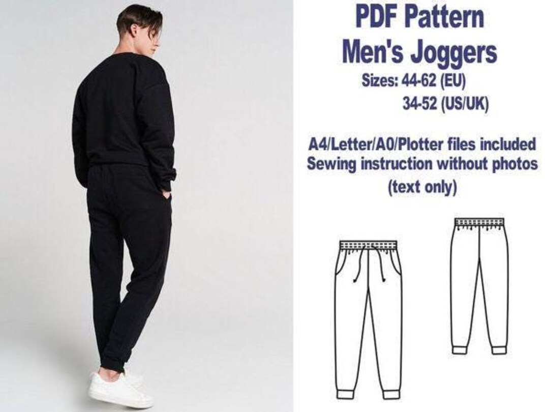 Men's Joggers Sewing Pattern PDF Men's Sewing Pattern Men's Joggers ...