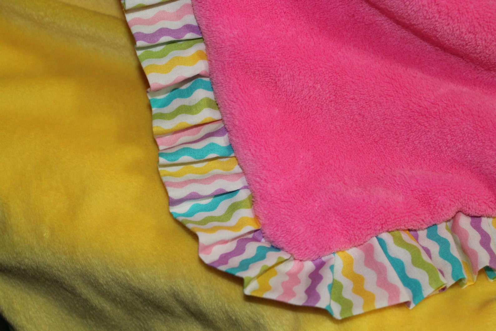 Pink and Yellow Double Sided Minky Blanket Photo Prop Free Shipping - Etsy