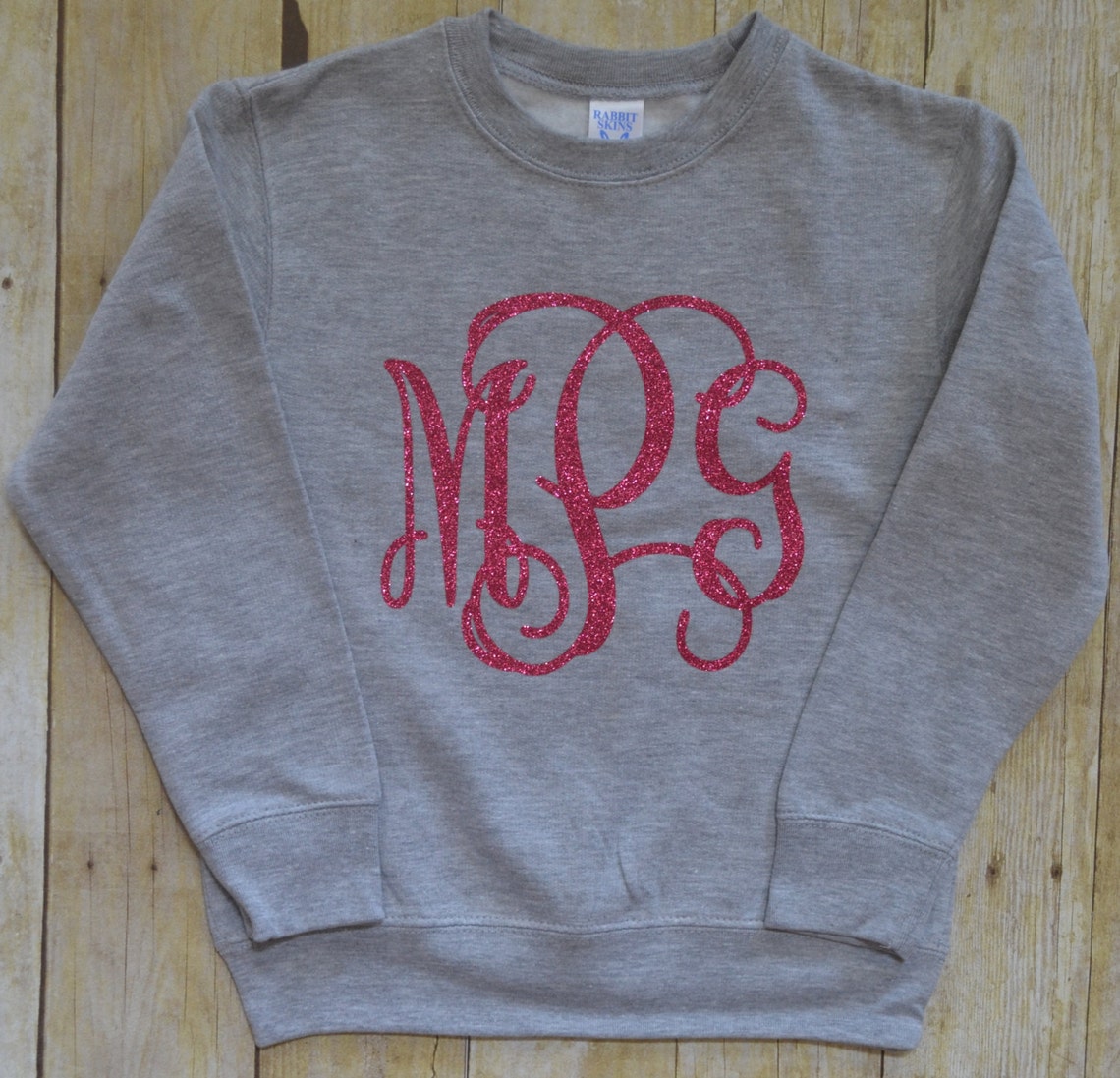 Little Girls Glitter Monogram Sweatshirt. - Etsy