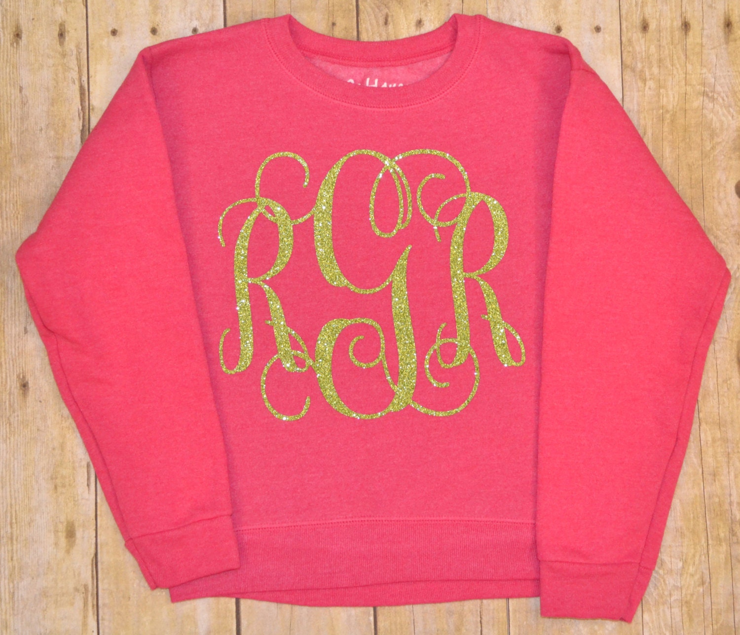 Little Girls Glitter Monogram Sweatshirt. - Etsy