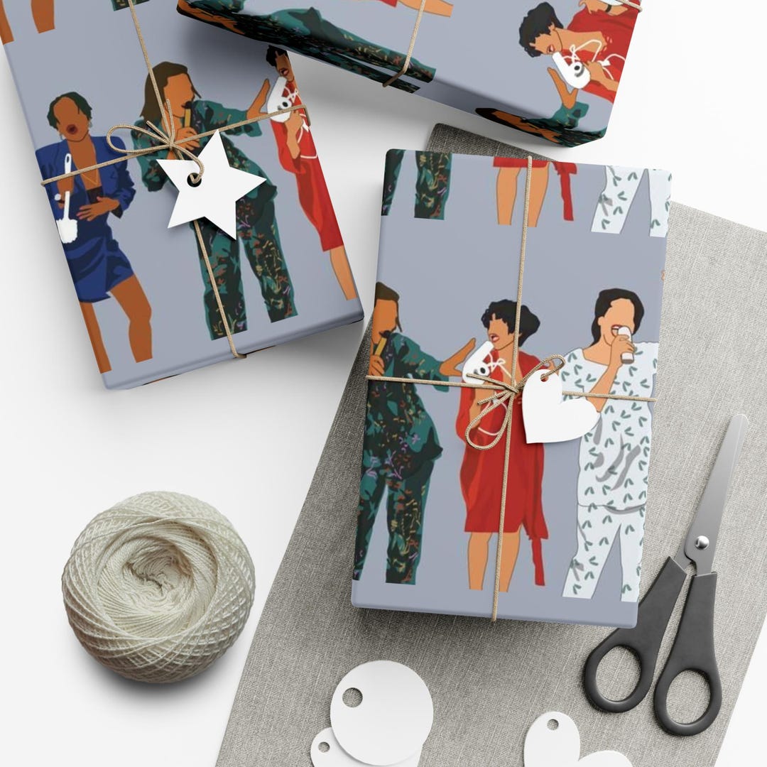 Gift Wrap Papers Living Single Sitcom 90 Vintage Christmas Wrapping ...