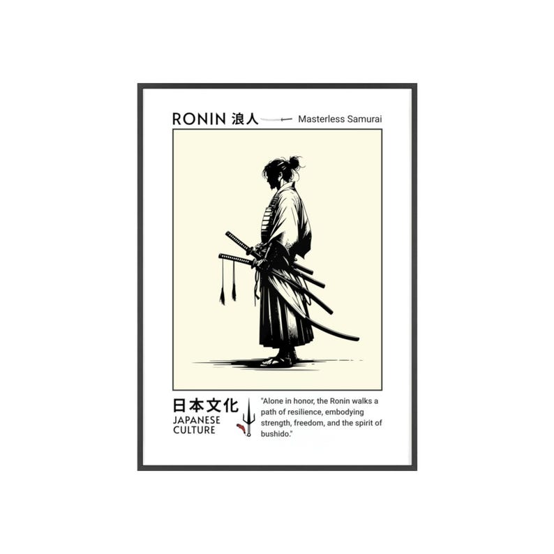 Ronin Samurai Print | Japanese Warrior Art Print | Zen Samurai Wall Art ...