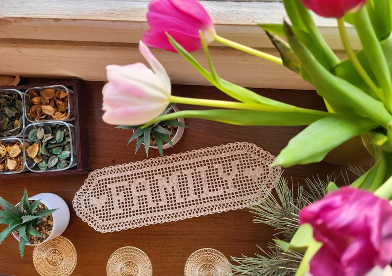 Personalized Crochet Name Doily. Custom Family Name, Last Name, Letter ...