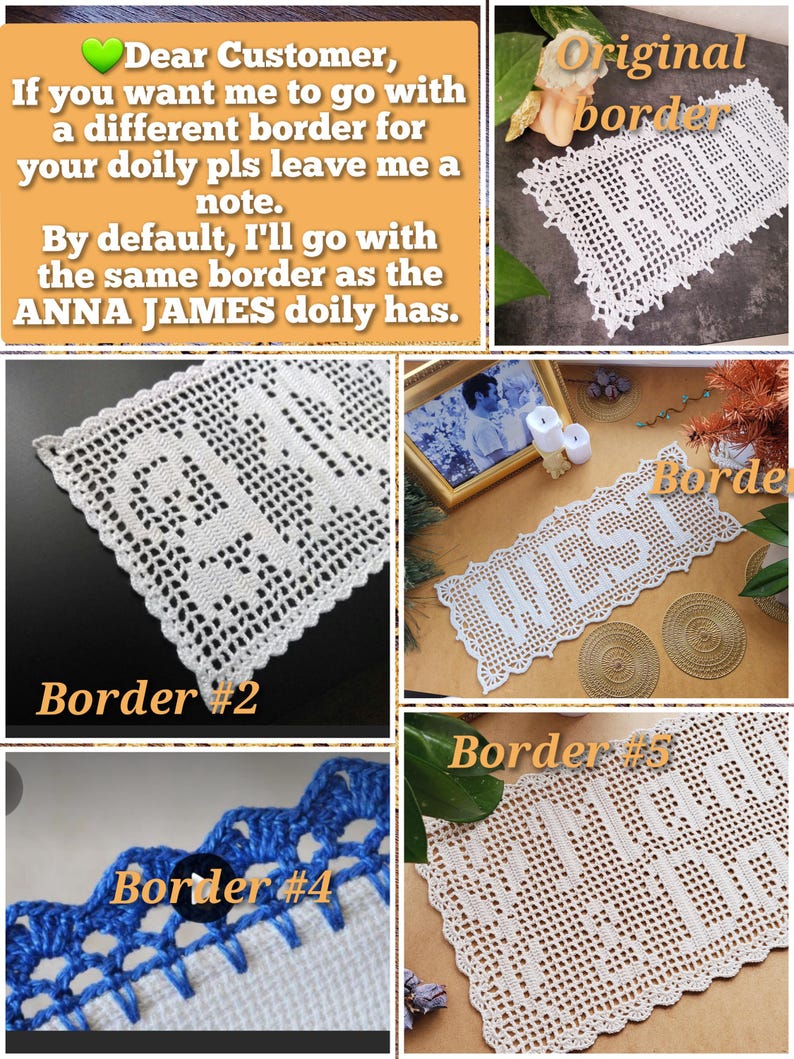 Personalized Crochet Name Doily. Custom Family Name, Last Name,letter ...