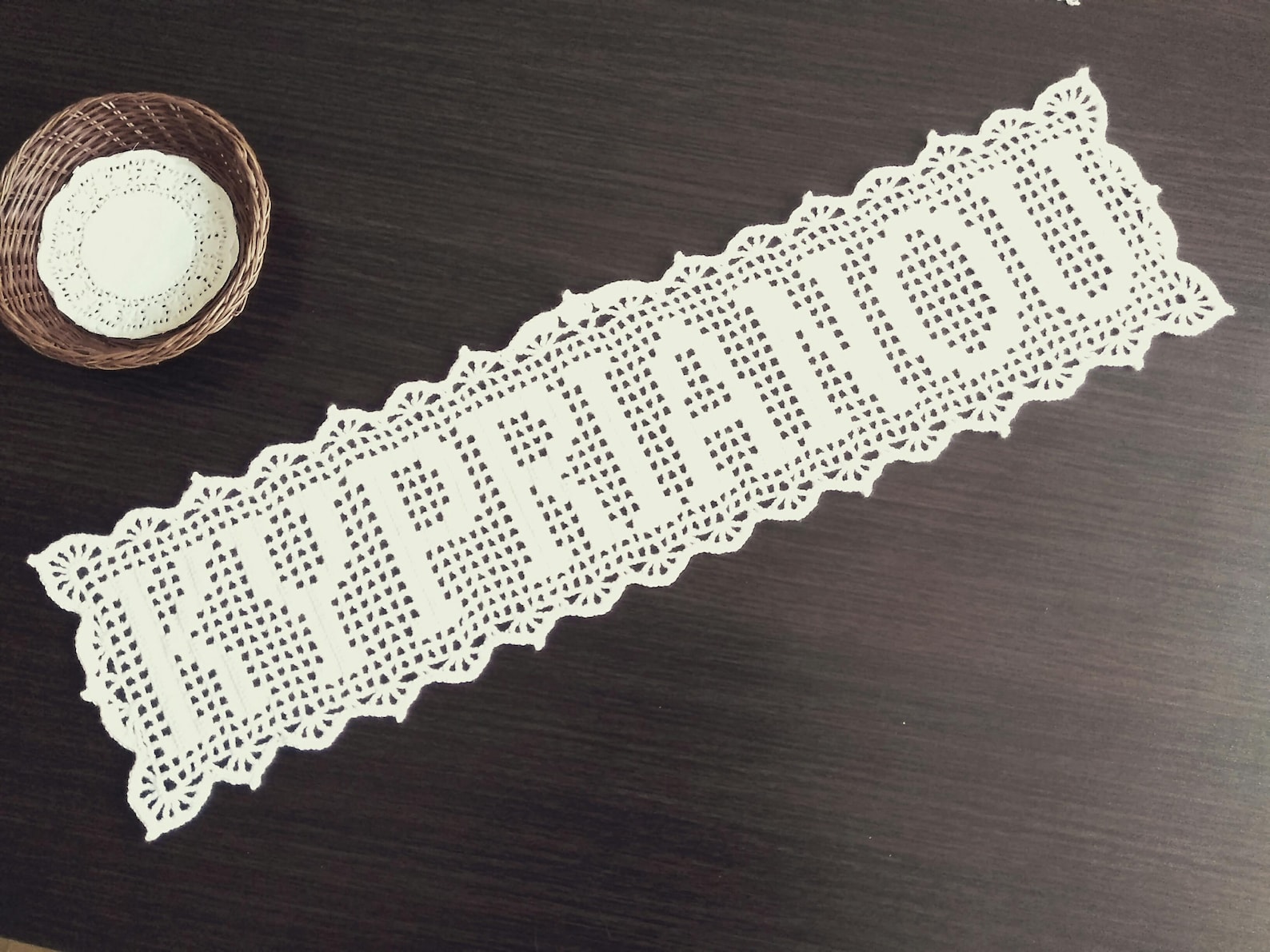 Crochet Name Doily, Personalized Family Name Banner * Heirloom Gift ...