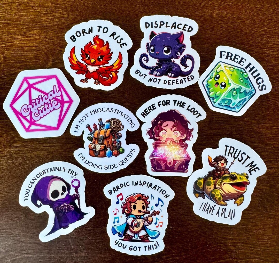 Adventurer's Stickers | D&d-themed Cute and Uplifting Stickers ...
