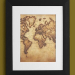 Antique World Map Wall Art - Etsy