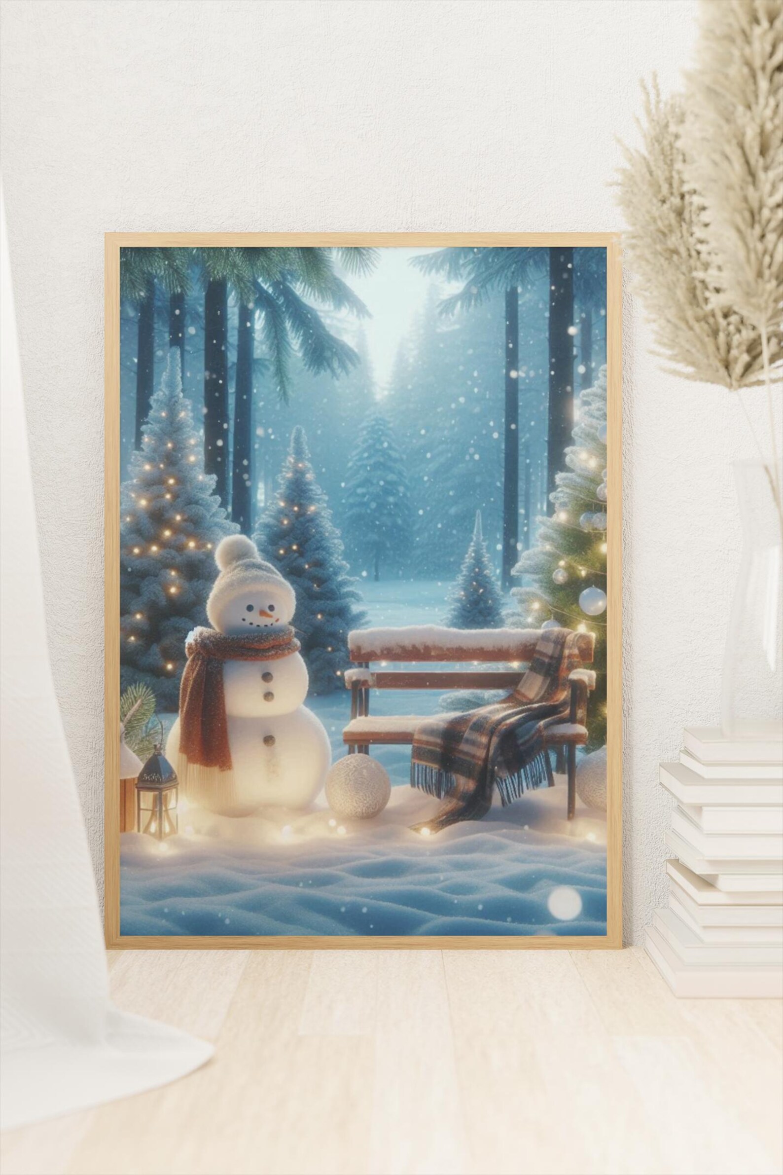 Winter Wonderland Snowman Scene Magical Christmas Decor Art Print - Etsy