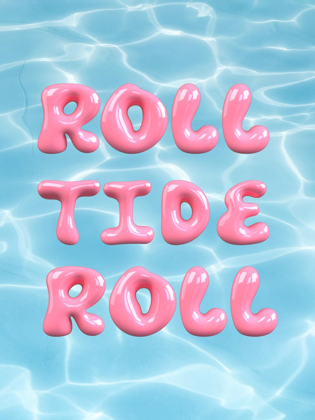 Roll Tide Roll Bubble Letter Poster - Etsy