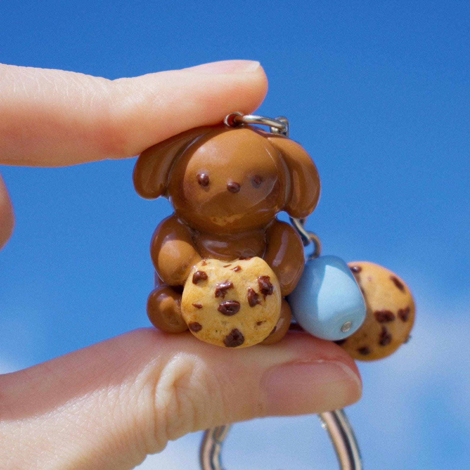Chip the Pup Keychain || Handmade Polymer Clay Trinket, Bag Charm ...