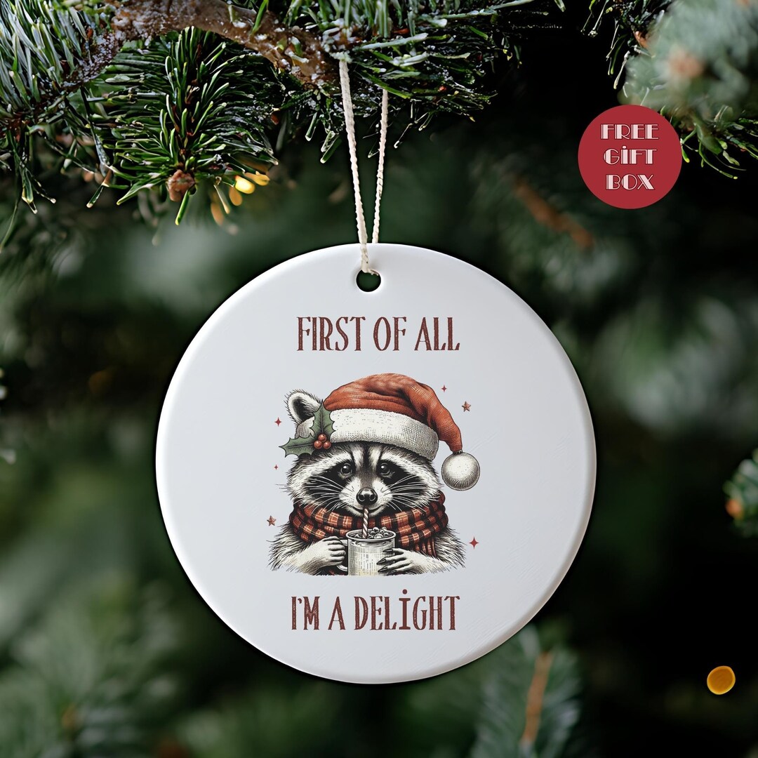 Funny Raccoon Ornament, Raccoon Christmas Ornament, Meme Ornament ...