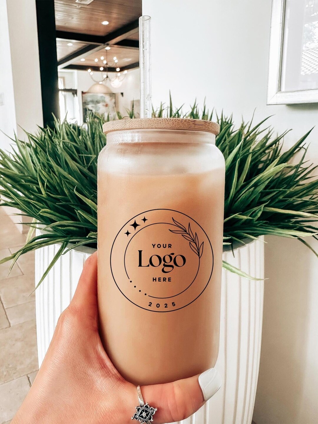 Personalized Glass Cup With Logo, Custom Clear and Frosted 16oz Glass ...