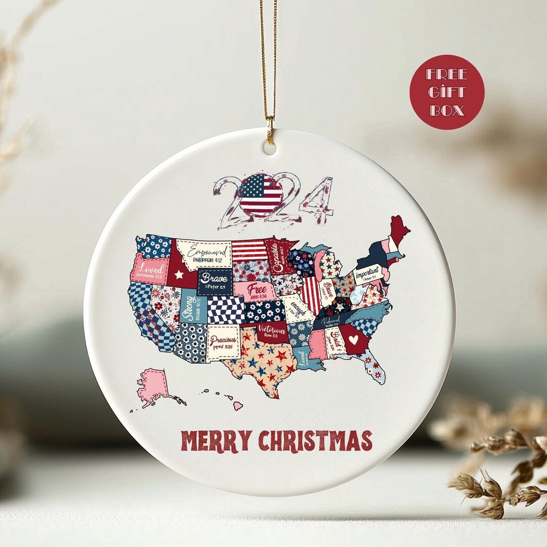 2024 Retro Election Map Ceramic Ornament,unburdened by What Has Been ...