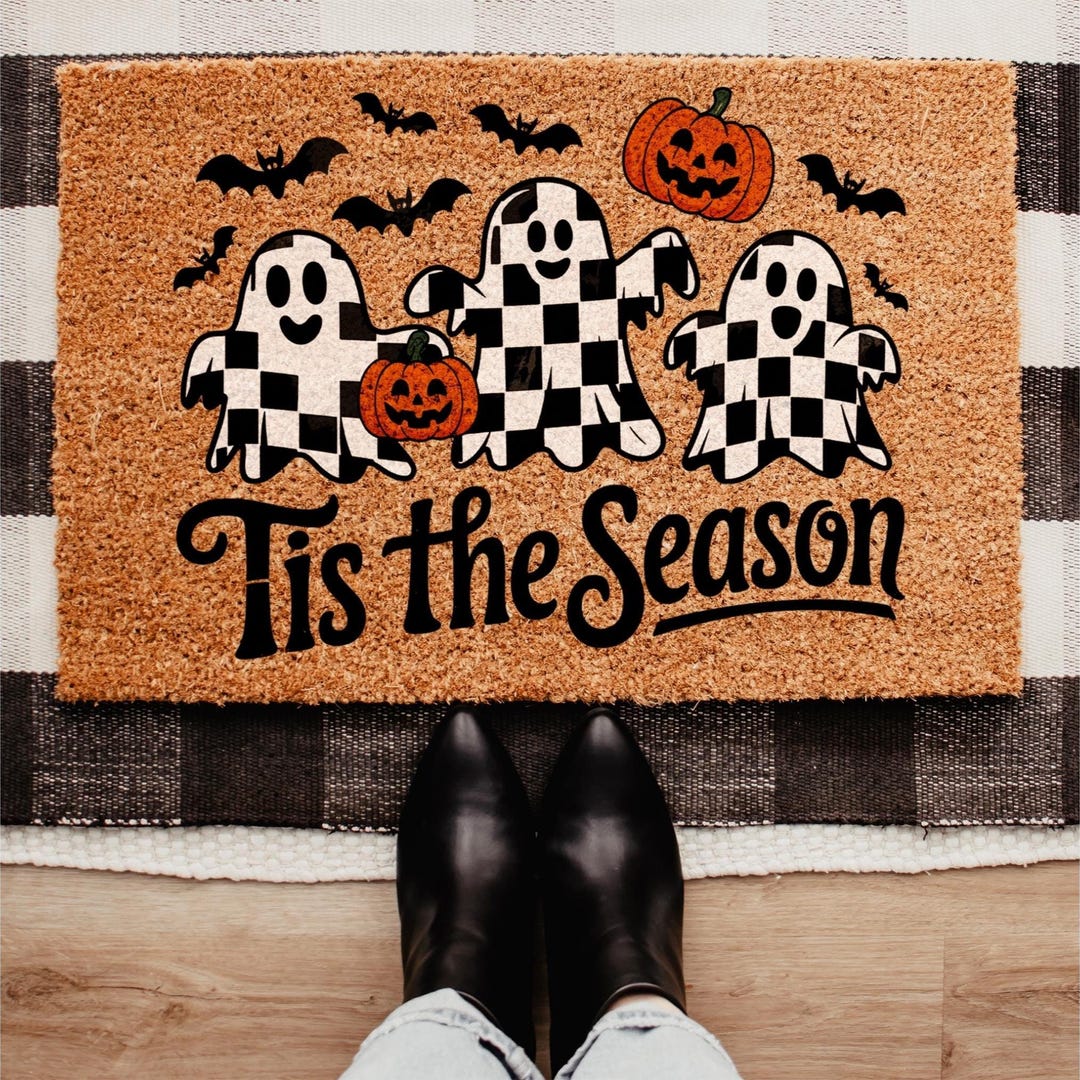 Halloween Ghost Doormat: Spooky Season Coir Welcome Mat - Etsy