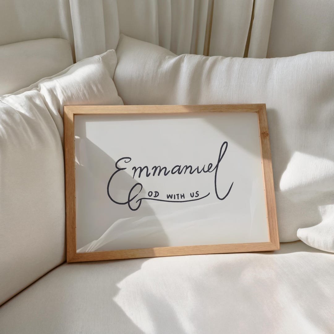 Emmanuel God With Us Hand Lettering Digital Print | Matthew 1:23 ...