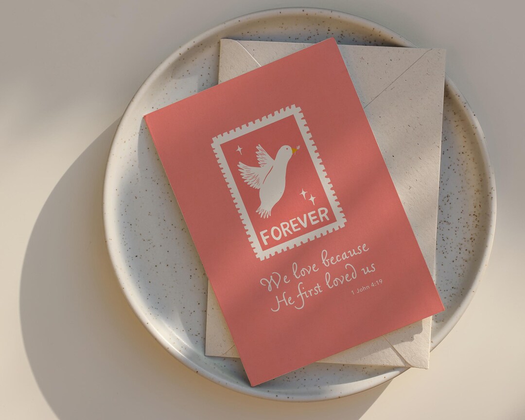 Printable God First Loved Us 5 X 7 Jesus Agape Christian Greeting Card ...