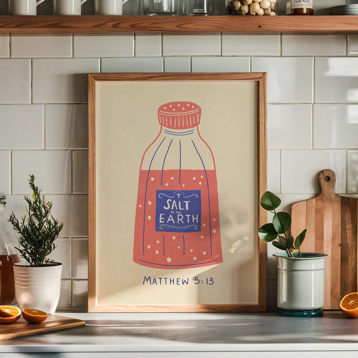 Salt of the Earth Scripture Art Print: Retro Christian Poster (digital ...