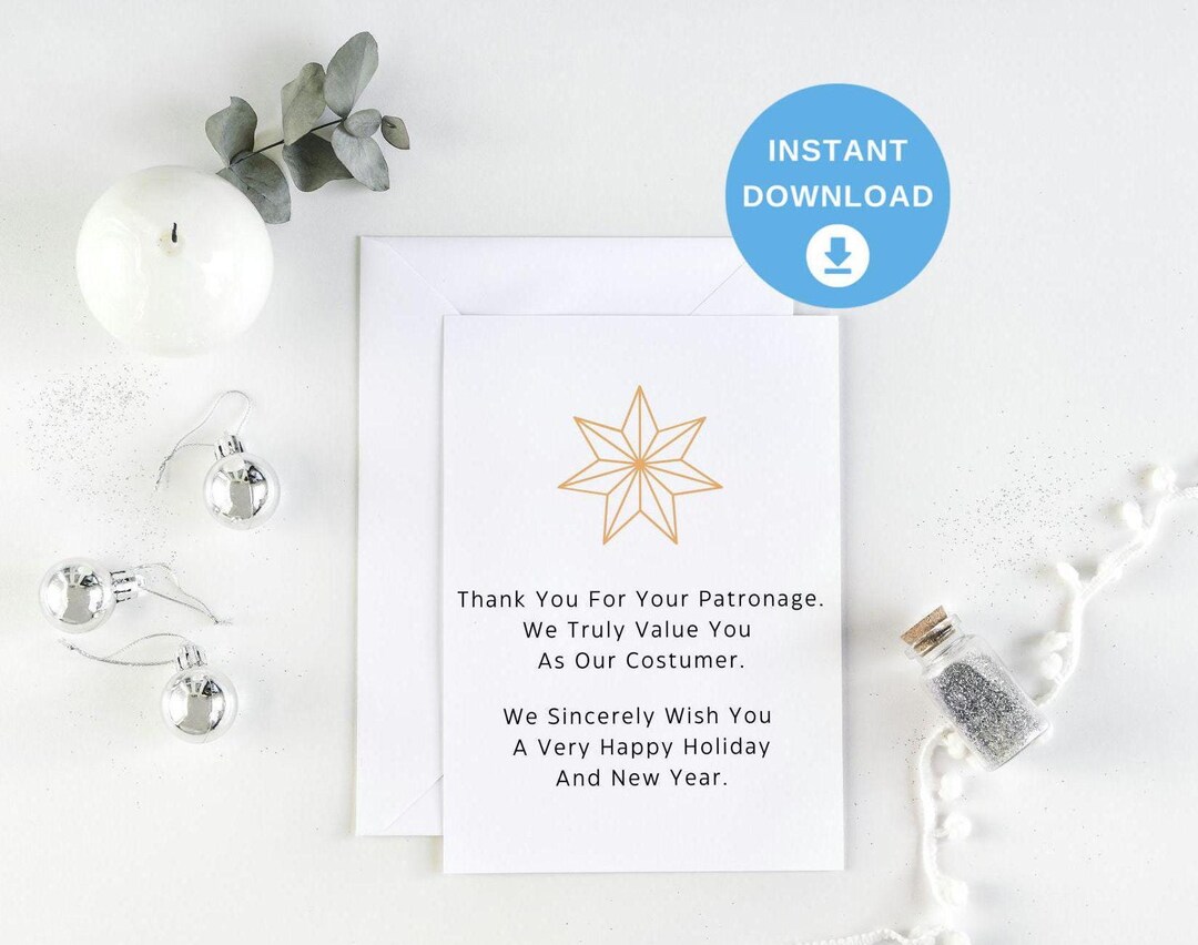 Customer Appreciation Card, Business Holiday Card, Family Shop Holiday ...