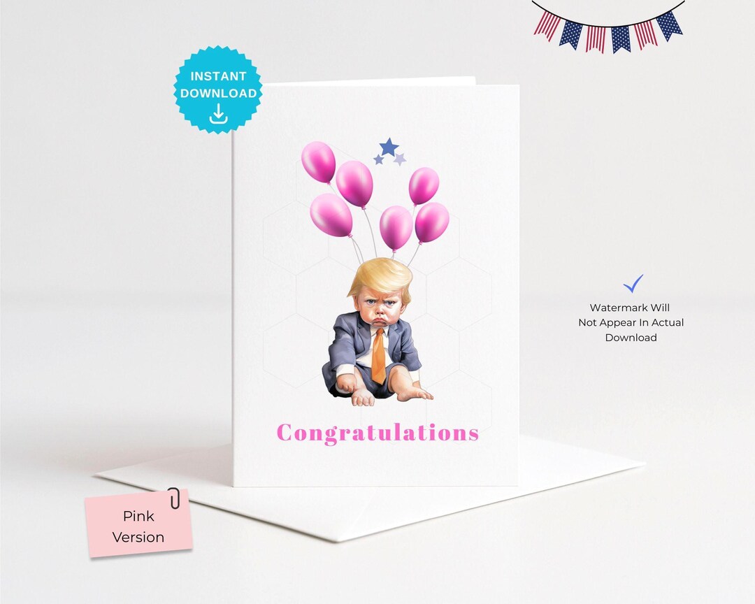 Trump Baby Card: Pink Version (digital Download), Office Baby Arrival ...