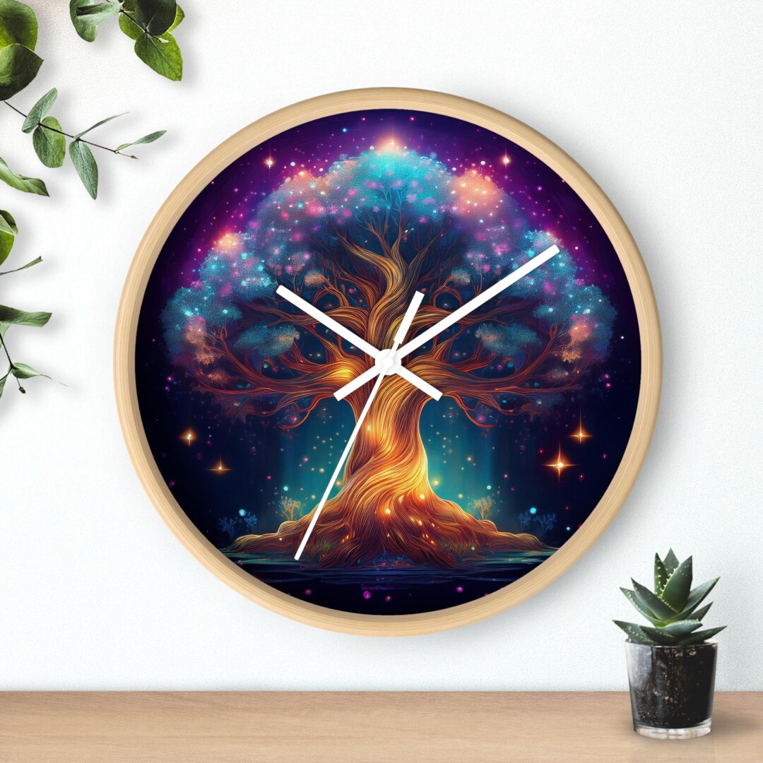 Mystical Tree of Life Wall Clock, Bohemian Home Decor, Spiritual Gift ...