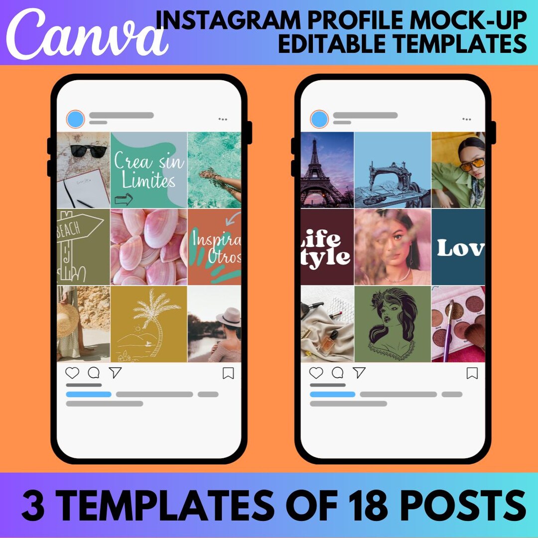 Editable Instagram Feed Templates in Canva / Marketing Templates - Etsy