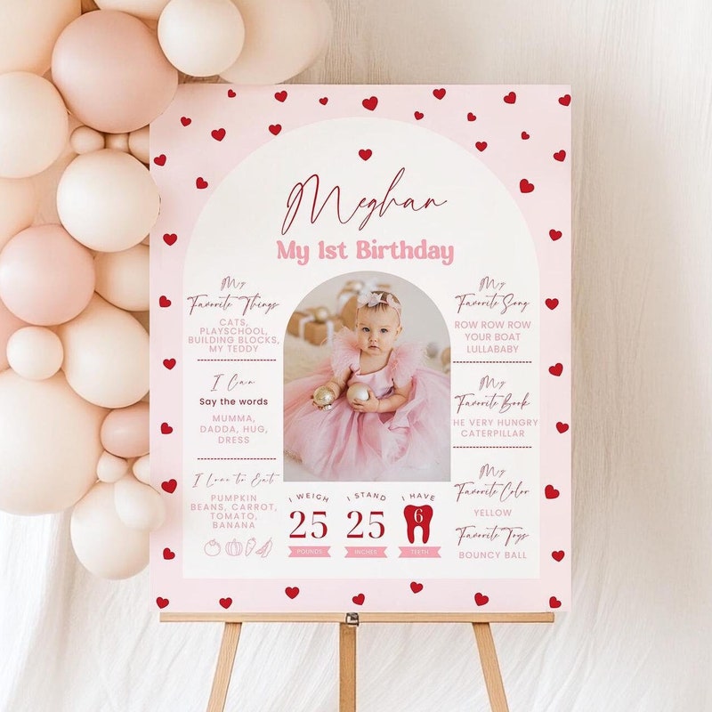 Milestone Poster Hearts - Etsy UK