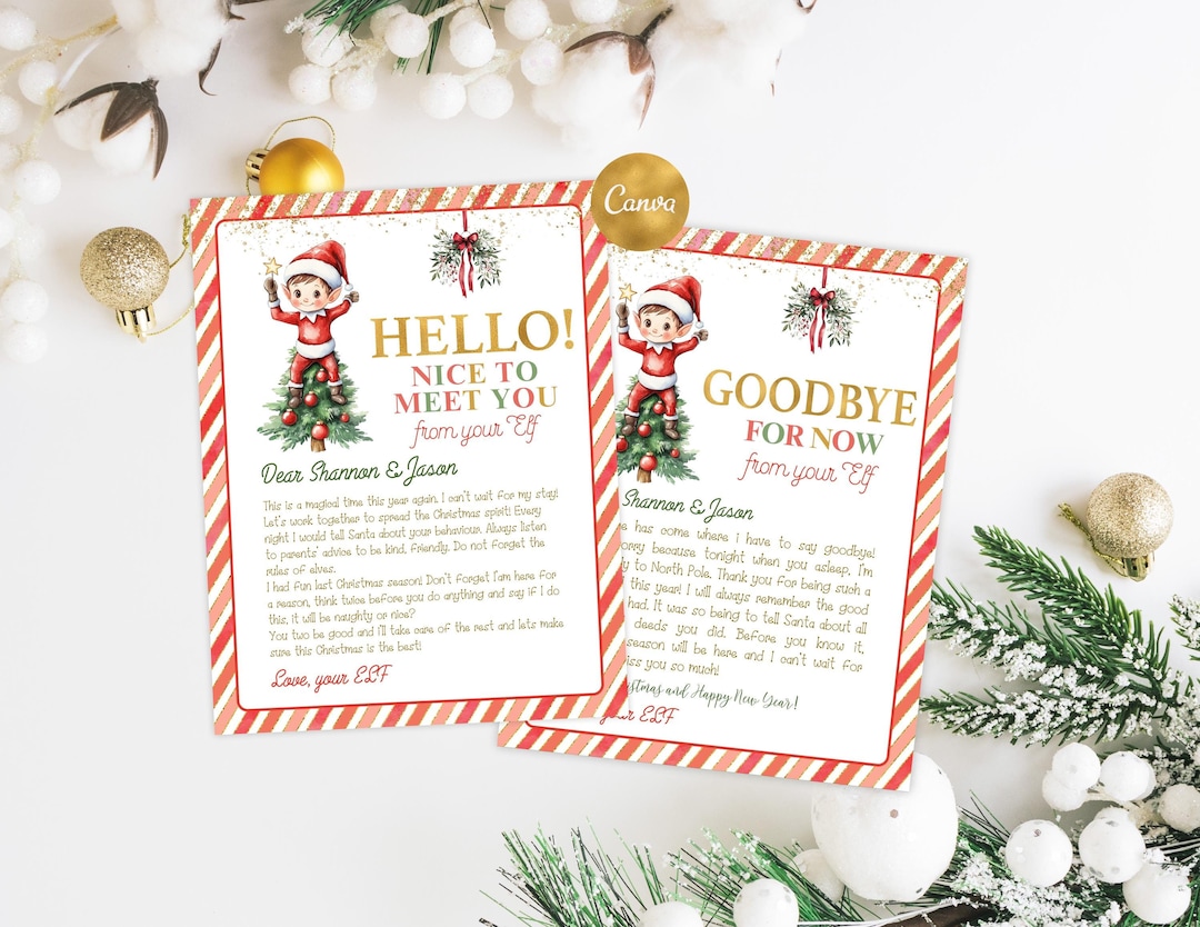 Elf Arrival Letter, Good Bye Letter Editable, Christmas Hello From Your ...