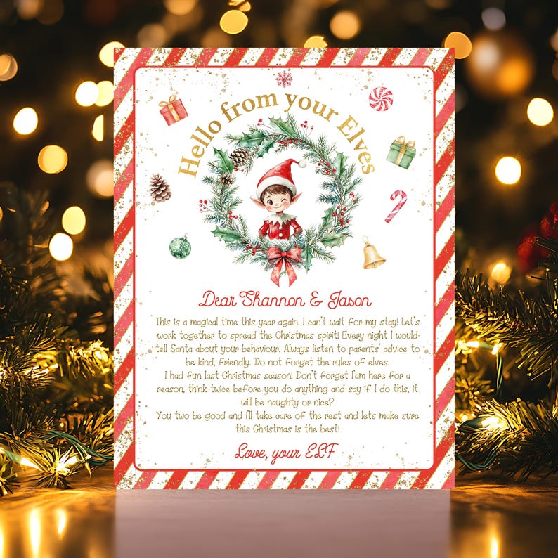 Elf Arrival Letter, Good Bye Letter Editable, Christmas Hello From Your ...