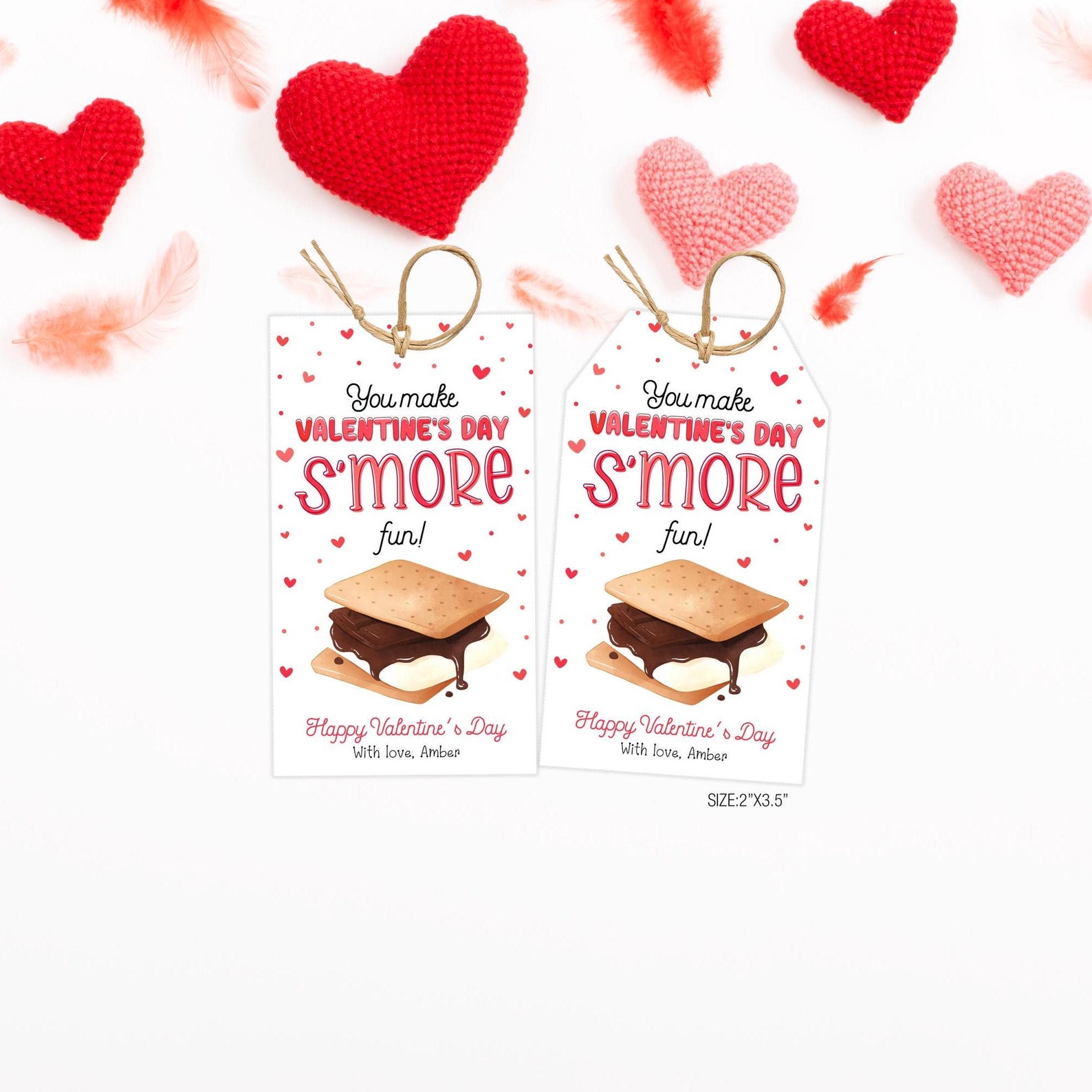 Valentine S'mores Tags, Editable S’more Valentine Thank You Tag ...