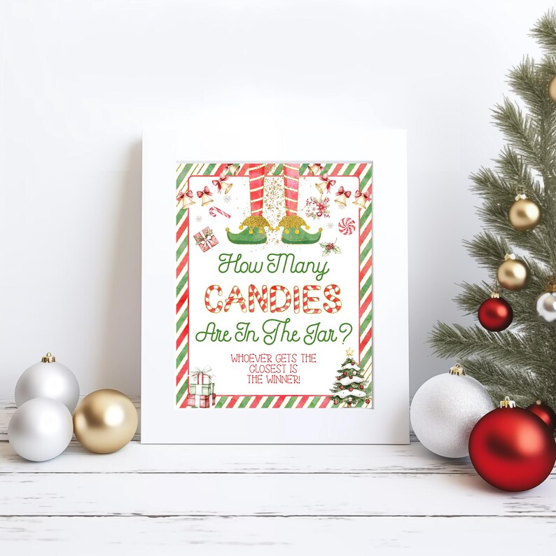 Christmas Candy Guessing Game Printable, How Many Candies Are in the ...