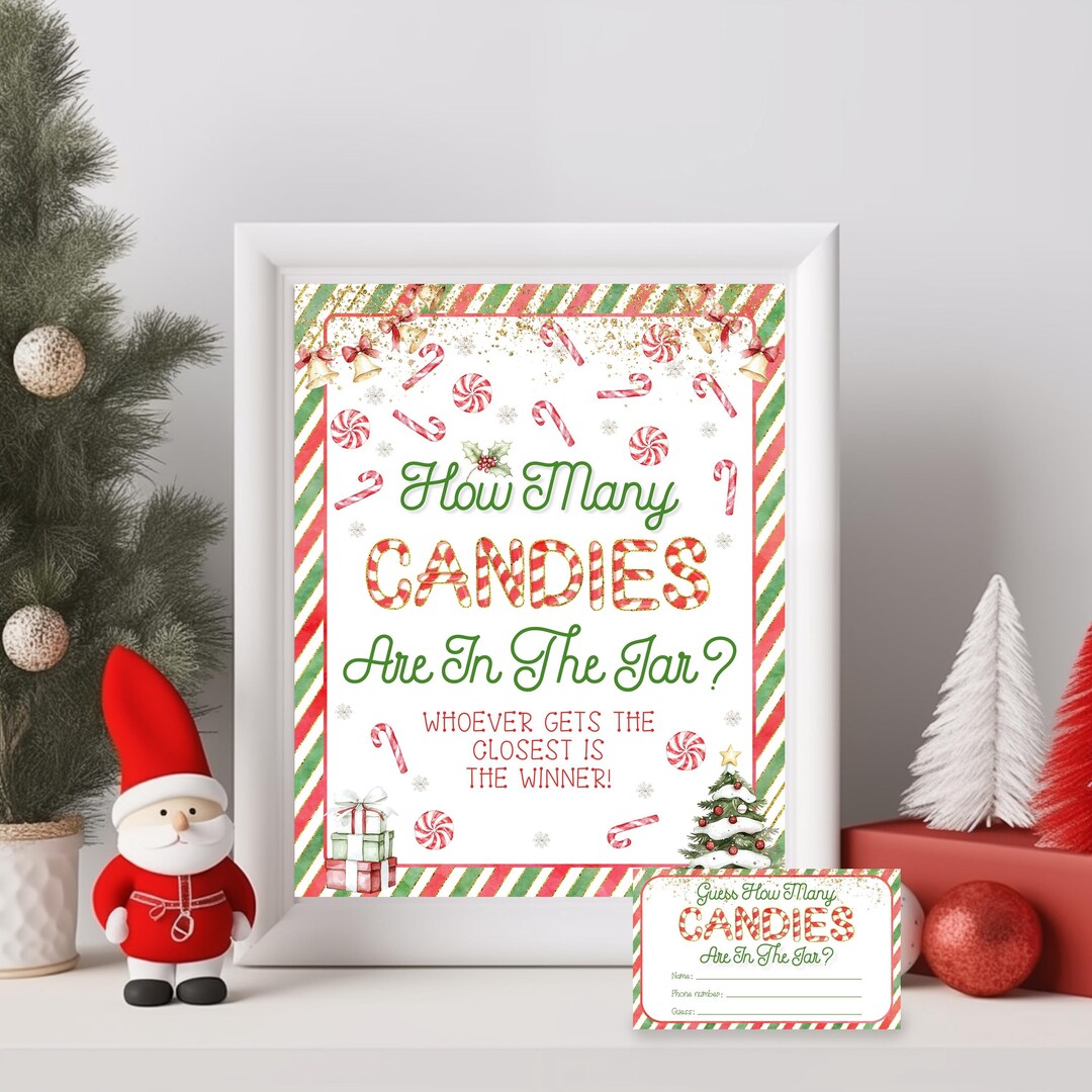 Christmas Candy Guessing Game Printable, How Many Candies Are in the ...