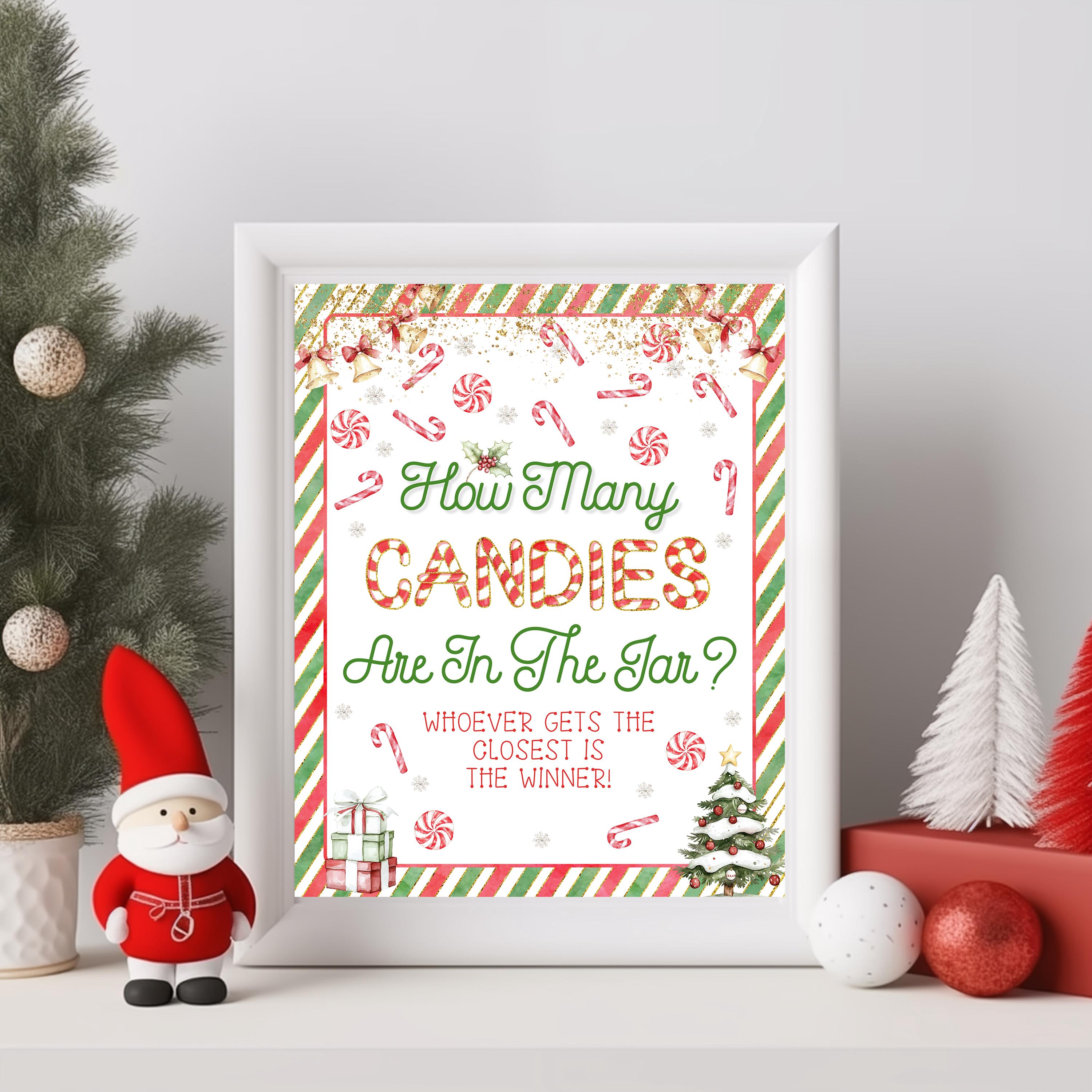 Christmas Candy Guessing Game Printable, How Many Candies Are in the ...