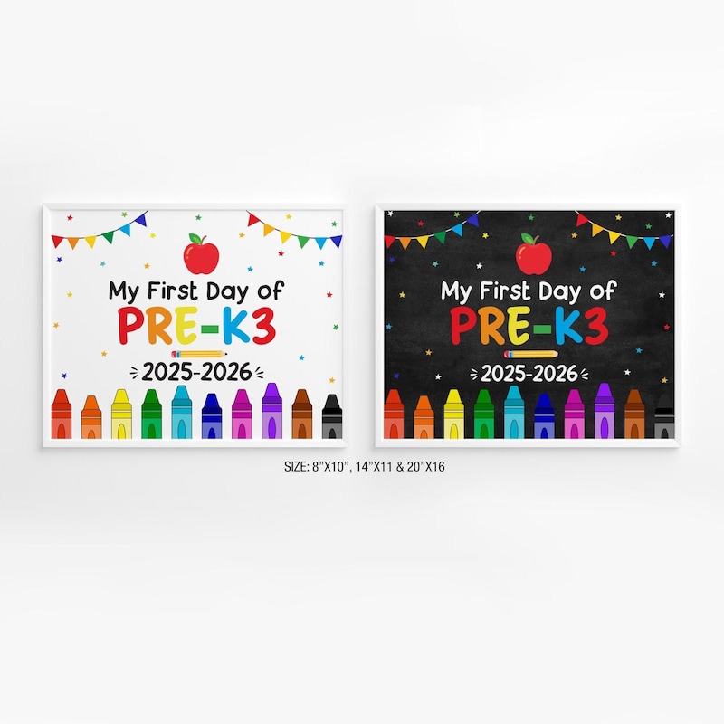 First Day of Pre K - Etsy