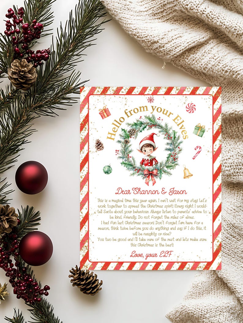 Elf Arrival Letter, Good Bye Letter Editable, Christmas Hello From Your ...