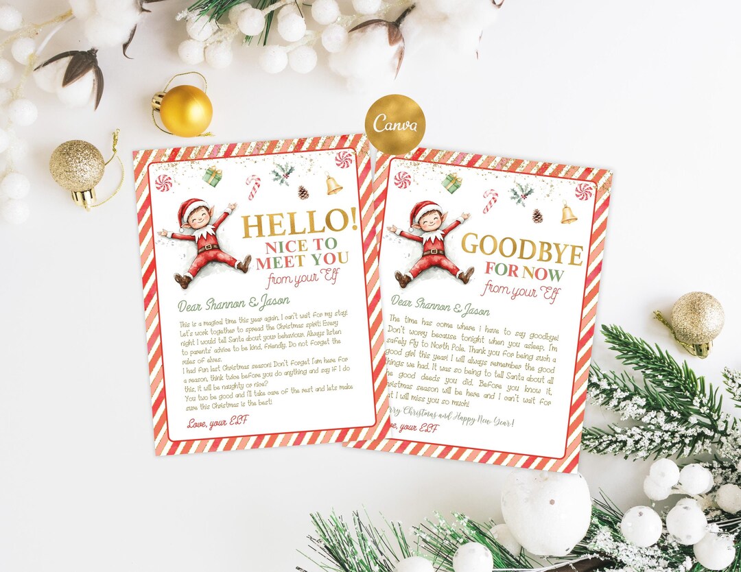 Elf Arrival Letter, Good Bye Letter Editable, Christmas Hello From Your ...