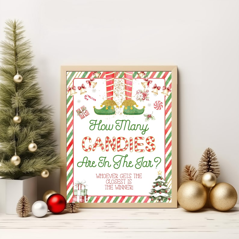 Christmas Candy Guessing Game Printable, How Many Candies Are in the ...