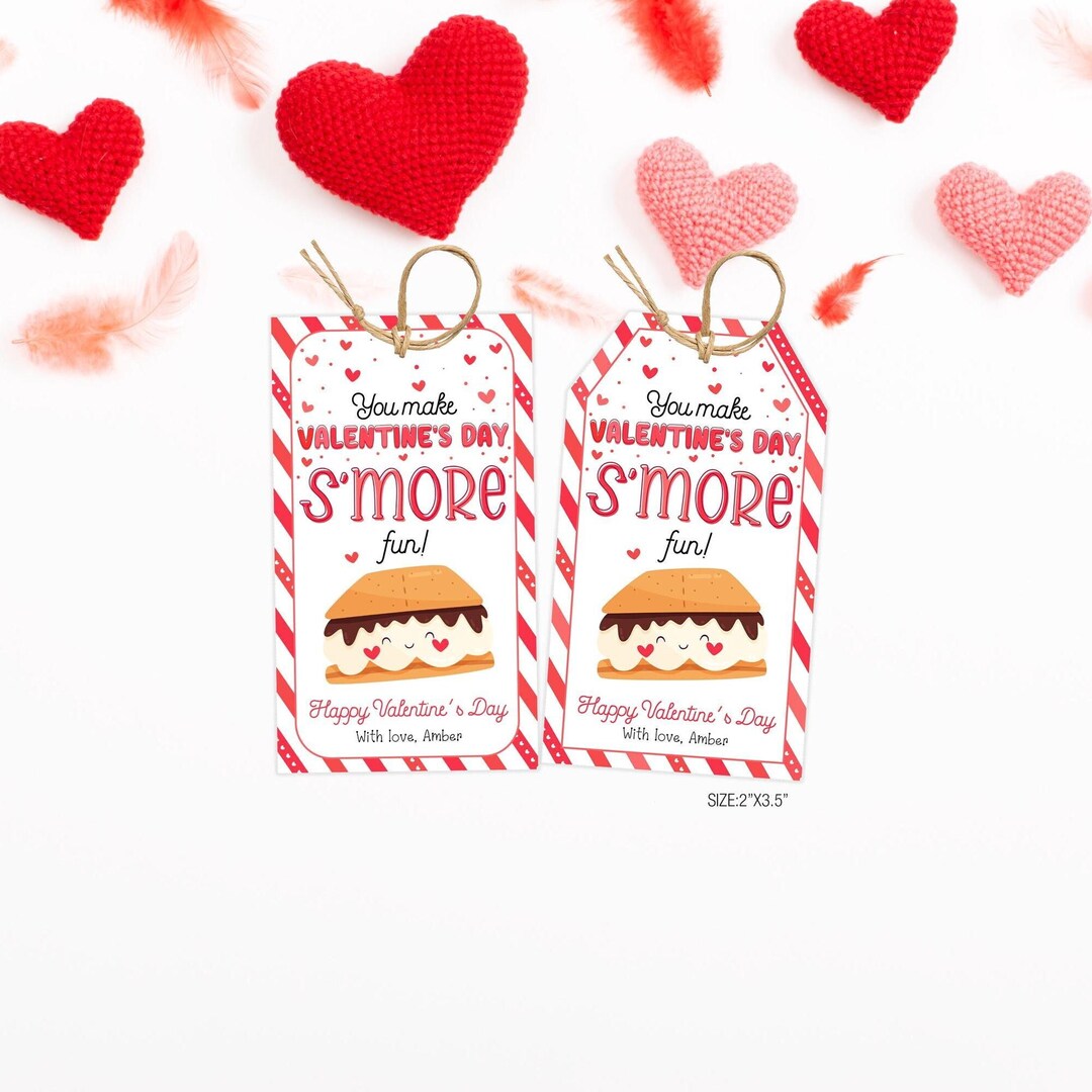 Valentine S'mores Tags, Editable S’more Valentine Thank You Tag ...