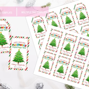 Christmas Playdough Tree Tag Tag, Make Your Own Favor Tag Editable ...