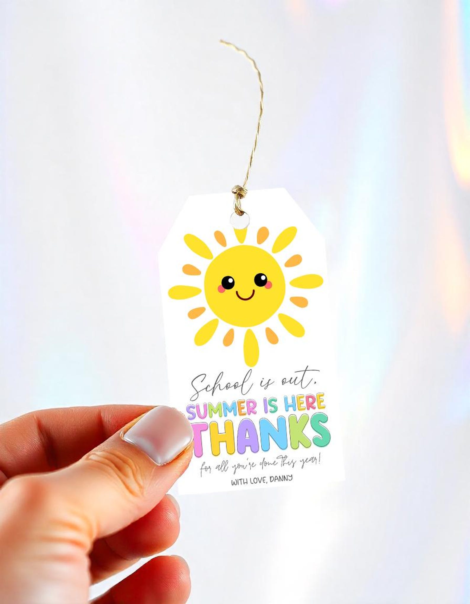 Summer Teacher Appreciation Gift Tag Editable, School Out End of Year ...