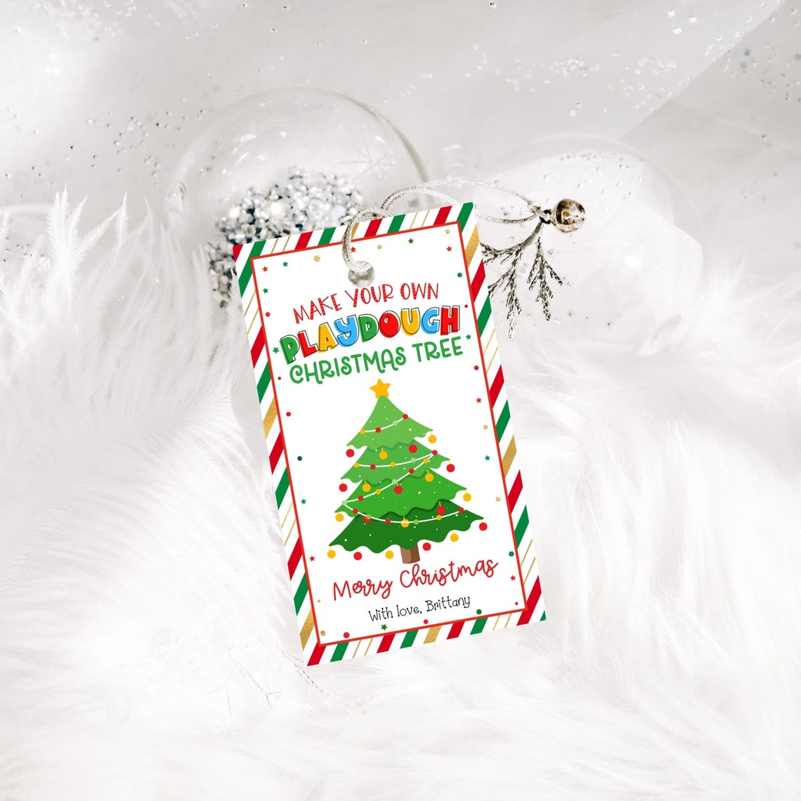 Christmas Playdough Tree Tag Tag, Make Your Own Favor Tag Editable ...
