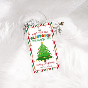Christmas Playdough Tree Tag Tag, Make Your Own Favor Tag Editable ...