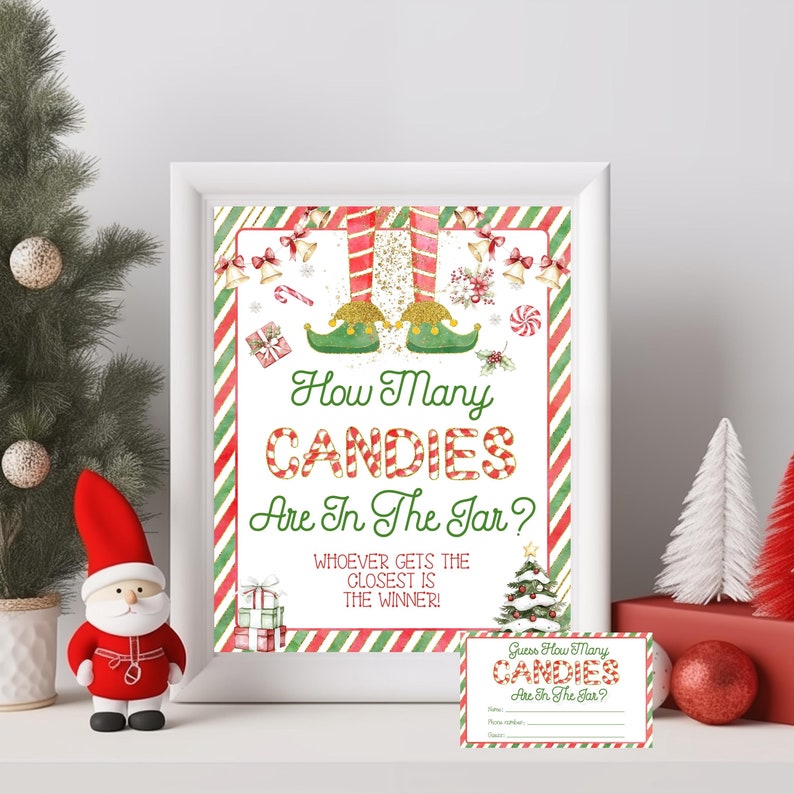 Christmas Candy Guessing Game Printable, How Many Candies Are in the ...